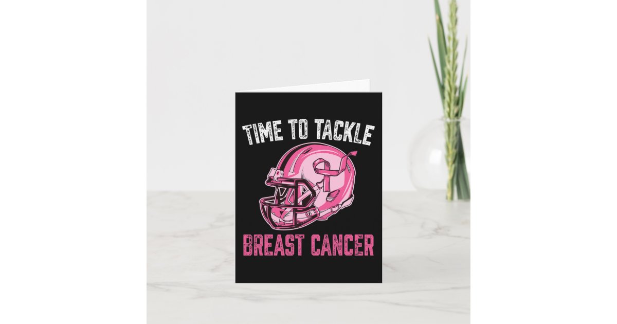 Tackle Breast Cancer Football Helmet Pink Ribbon A Card | Zazzle