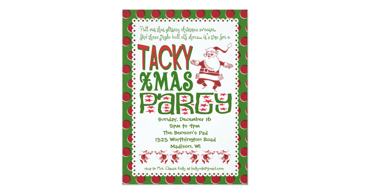 Tacky Christmas Party Invitation | Zazzle.com