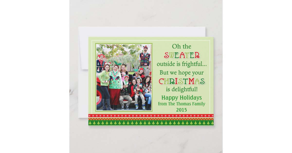 Tacky Christmas Sweater Christmas Greeting Card | Zazzle