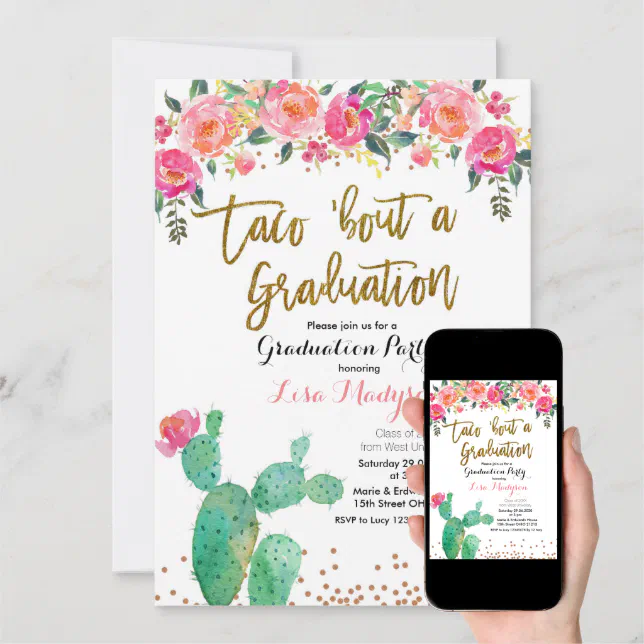 Taco about a Graduation Party Invite card | Zazzle