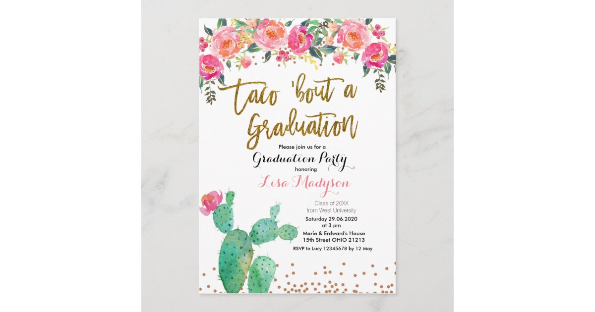 Taco about a Graduation Party Invite card | Zazzle.com