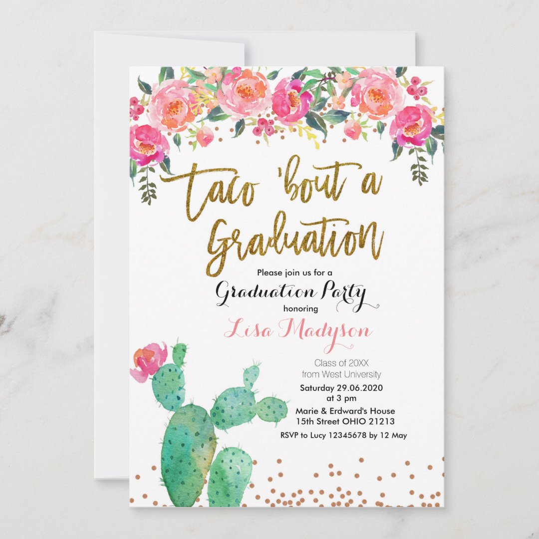 Taco about a Graduation Party Invite card | Zazzle
