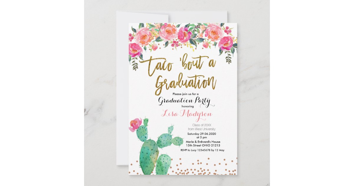Taco about a Graduation Party Invite card | Zazzle