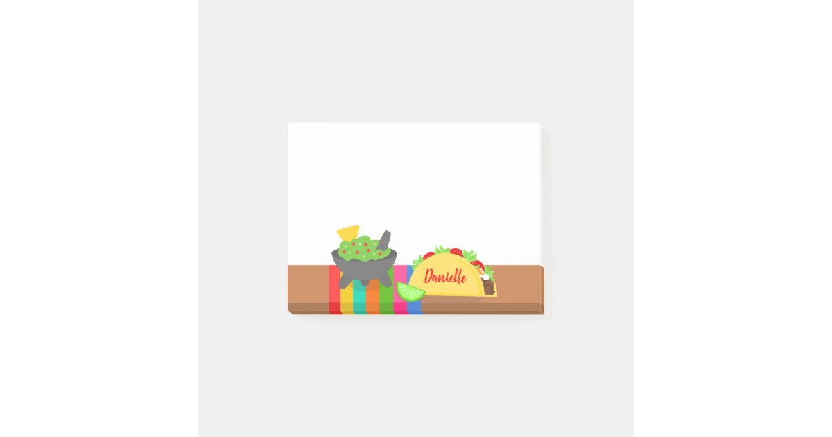 Taco and Guacamole Post-it Notes | Zazzle