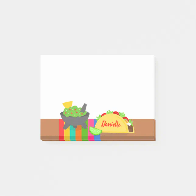 Taco and Guacamole Post-it Notes | Zazzle