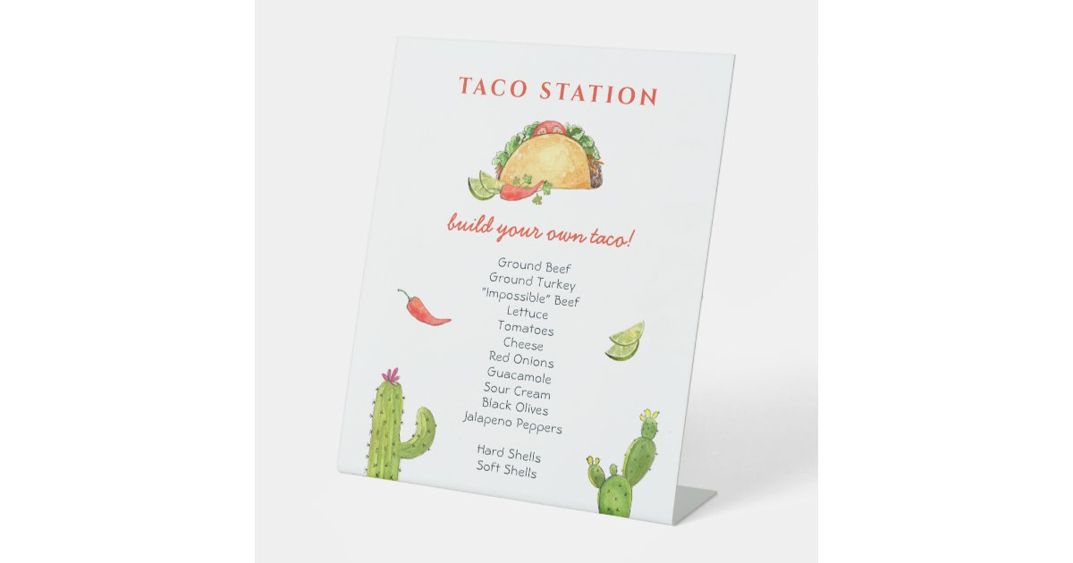 Taco bar Food station Sign | Zazzle