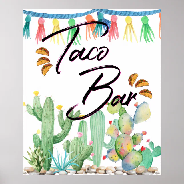 Taco Bar Poster | Taco Party | Zazzle