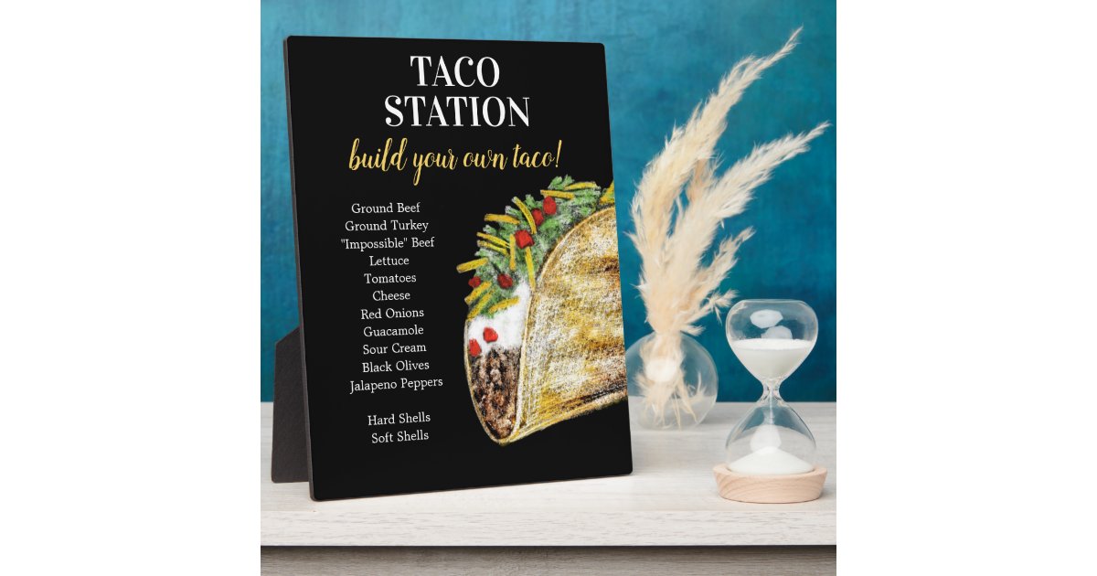 Taco Bar Sign for Food Station Plaque | Zazzle