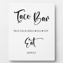 Taco bar Wedding sign Tabletop Plaque | Zazzle
