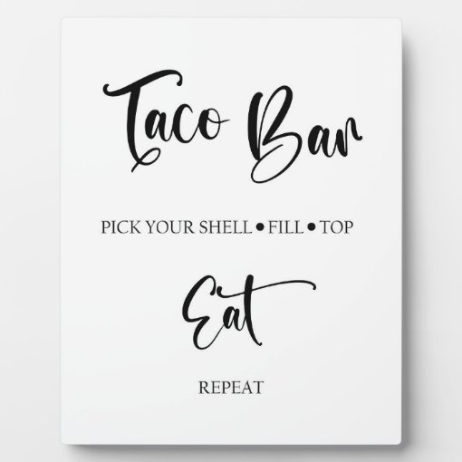 Taco bar Wedding sign Tabletop Plaque | Zazzle