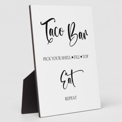 Taco bar Wedding sign Tabletop Plaque | Zazzle