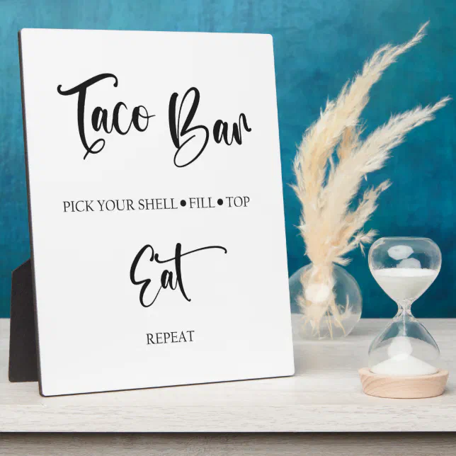 Taco bar Wedding sign Tabletop Plaque | Zazzle