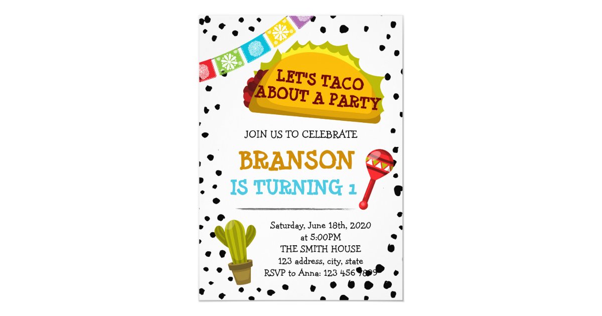Taco birthday party invitation | Zazzle.com