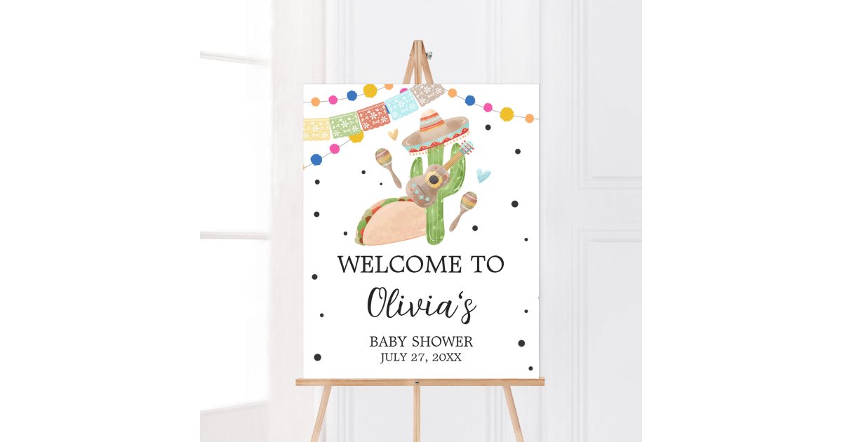 Taco Bout A Baby Cactus Welcome Poster | Zazzle