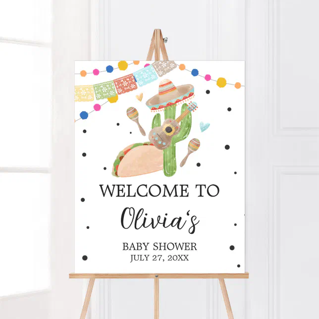 Taco Bout A Baby Cactus Welcome Poster | Zazzle