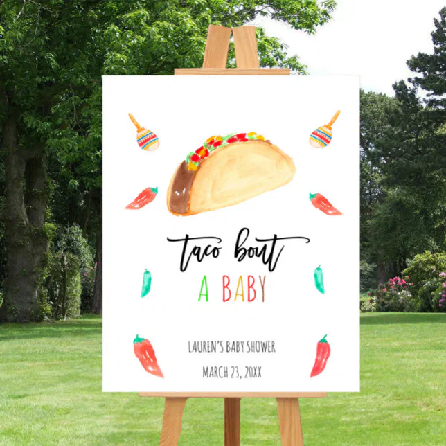Taco Bout A Baby Fiesta Baby Shower Welcome Sign | Zazzle