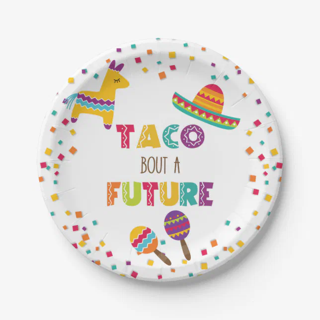 Taco Bout a Future Fiesta Graduation Plate - White | Zazzle