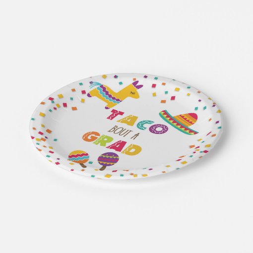 Taco Bout a Grad Fiesta Graduation Plate - White | Zazzle