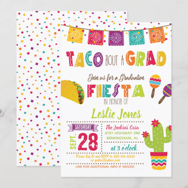 Taco Bout a Grad Graduation Invitation - WH | Zazzle