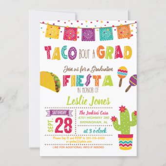 Taco Bout a Grad Graduation Invitation - WH | Zazzle