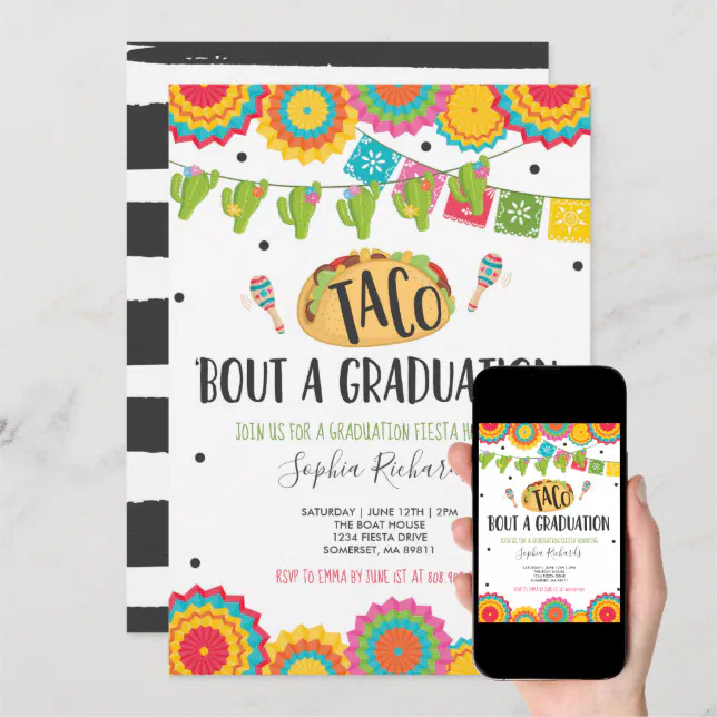 Taco 'Bout A Graduation Fiesta Graduation Party Invitation | Zazzle