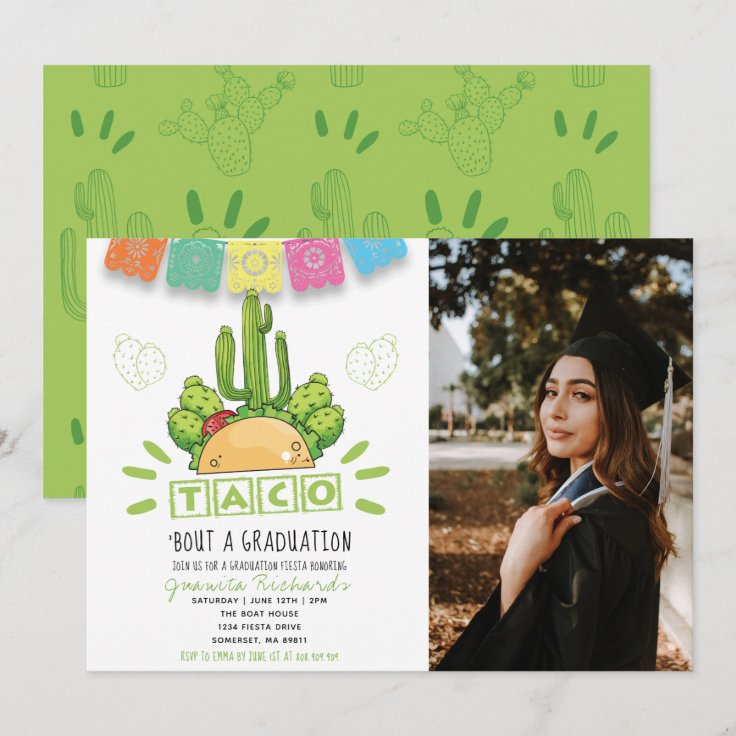 Taco 'Bout A Graduation Fiesta Graduation Photo Invitation | Zazzle