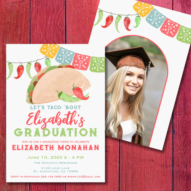 Taco Bout A Graduation Fiesta Photo Graduation Invitation | Zazzle