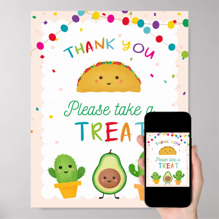 Taco bout a party - fiesta theme treat poster | Zazzle