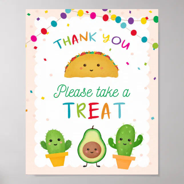 Taco bout a party - fiesta theme treat poster | Zazzle