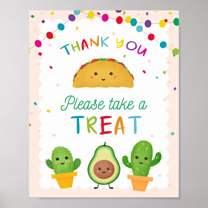Taco bout a party - fiesta theme treat poster | Zazzle.com