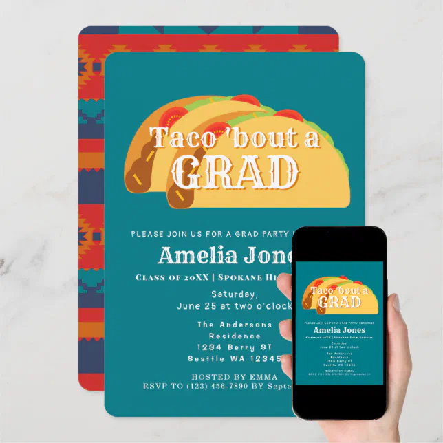 Taco Bout GRAD Graduation Party Invitation | Zazzle
