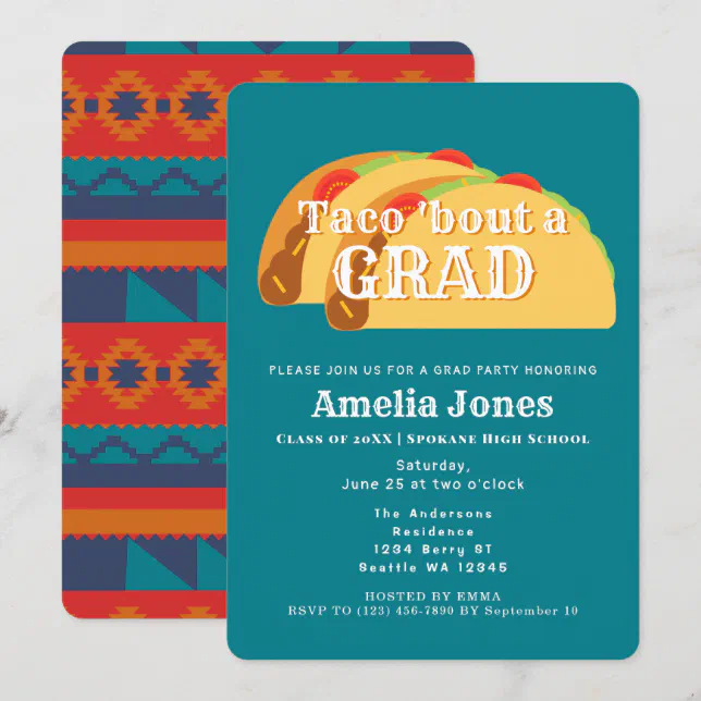Taco Bout GRAD Graduation Party Invitation | Zazzle