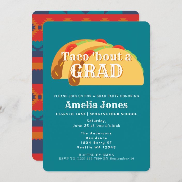 Taco Bout GRAD Graduation Party Invitation | Zazzle.com