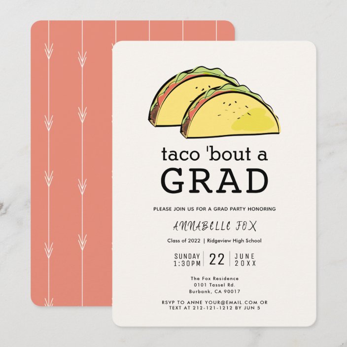Taco Bout GRAD Graduation Party Invitation | Zazzle