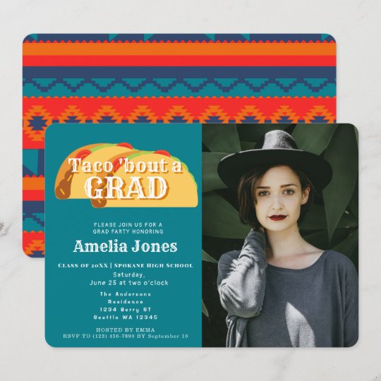 Taco Bout GRAD Graduation Party Photo Invitation | Zazzle.com