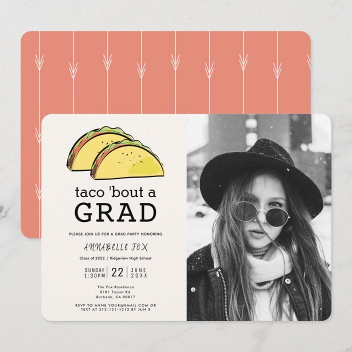 Taco Bout GRAD Photo Graduation Party Invitation | Zazzle.com