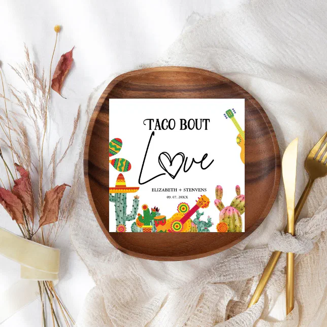 Taco Bout Love Colorful Engagement Party Napkins | Zazzle