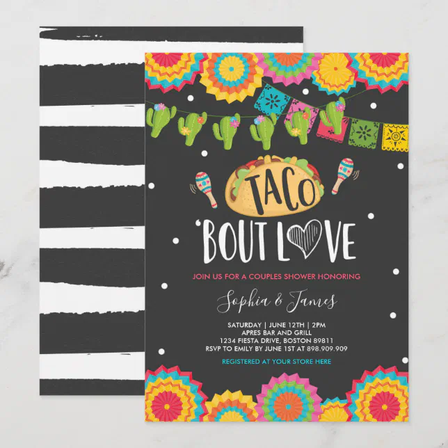 Taco 'Bout Love Couples Engagement Fiesta Party In Invitation | Zazzle