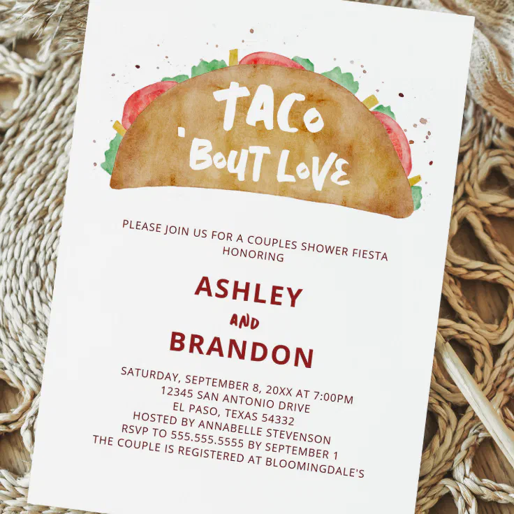 Taco 'Bout Love Couples Shower Fiesta Invitation Postcard | Zazzle