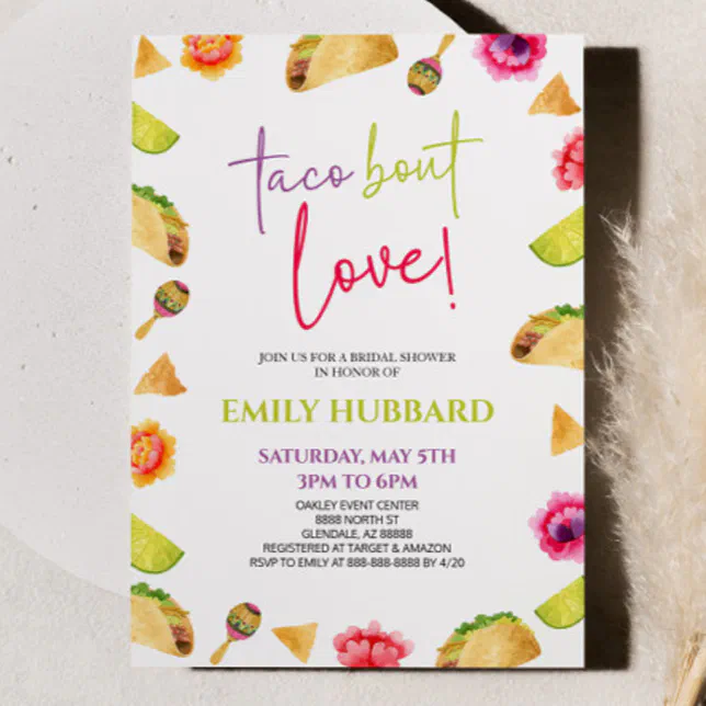 Taco Bout Love! Fiesta Bridal Shower Invitation | Zazzle