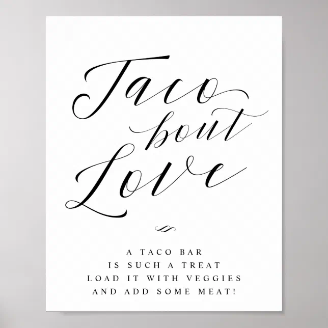 Taco Bout Love Taco Bar Wedding Sign | Zazzle