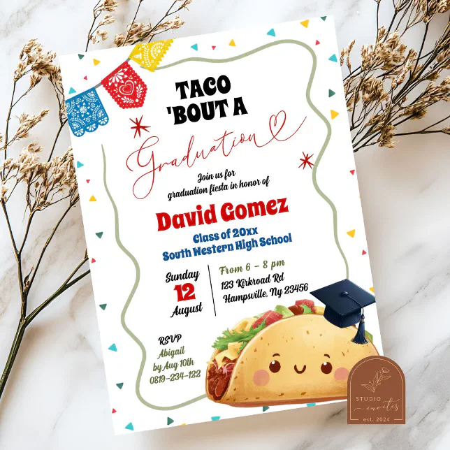 Taco Bout Mexican Graduation Party Invitation | Zazzle