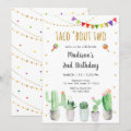 Taco 'Bout Two Fiesta 2nd Birthday Invitation | Zazzle