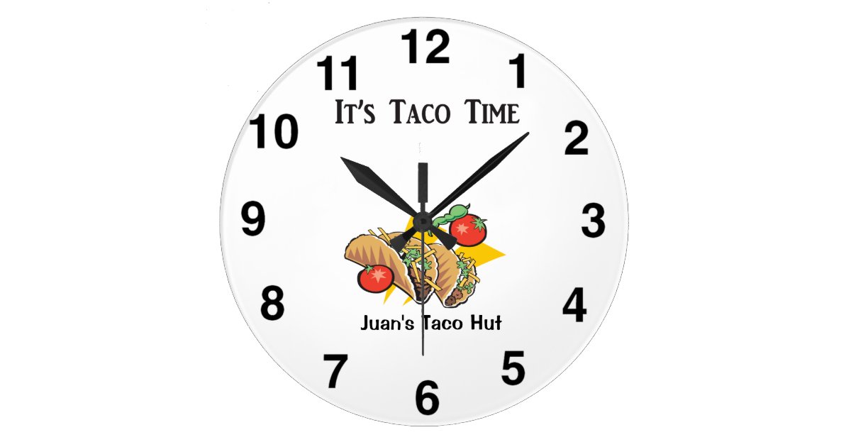 Taco Clock - Mexican Restaurant Wall Clock | Zazzle.com