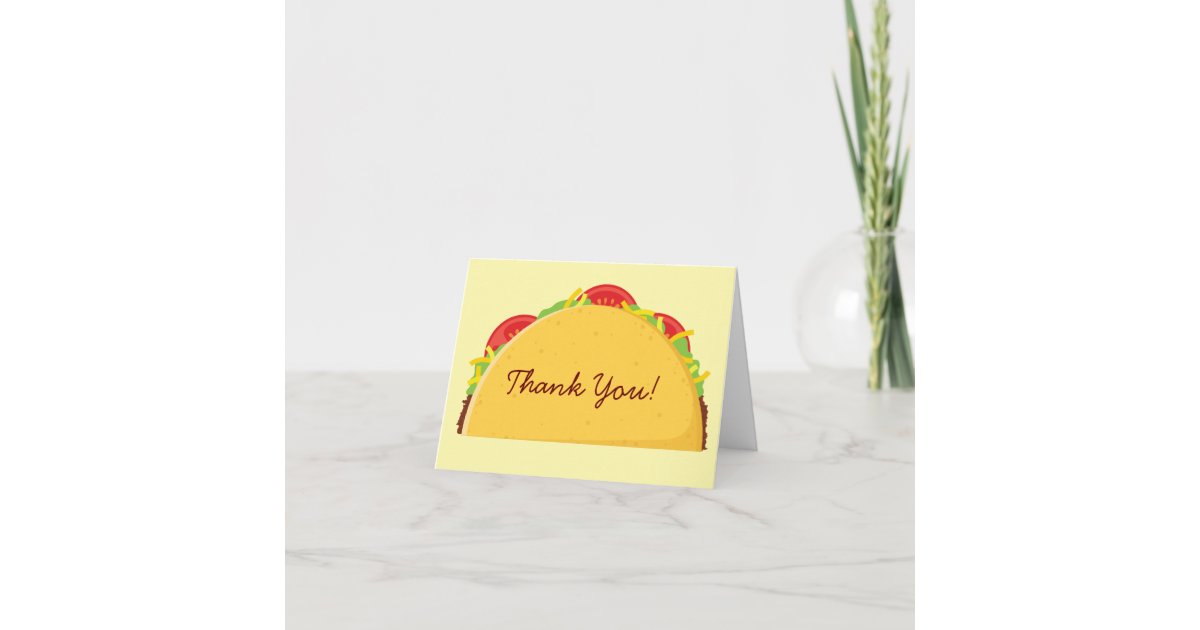 Taco Cute Kids Thank You Stationary Cards | Zazzle