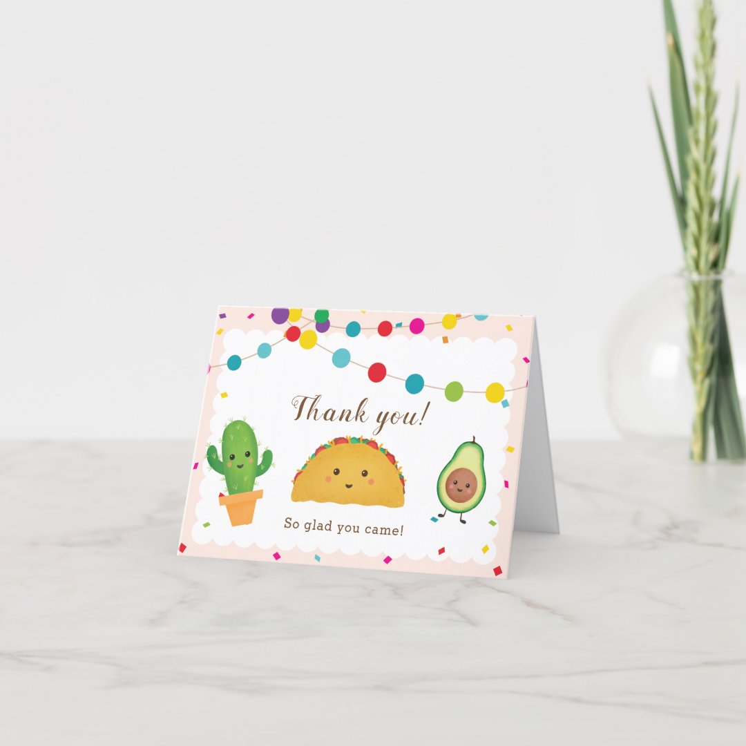 Taco | Fiesta | Cactus Colorful thank you card | Zazzle