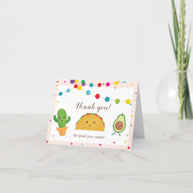 Taco | Fiesta | Cactus Colorful thank you card | Zazzle