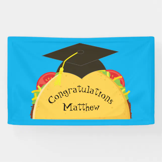 Taco Fiesta Graduation Party Mexican Banner | Zazzle