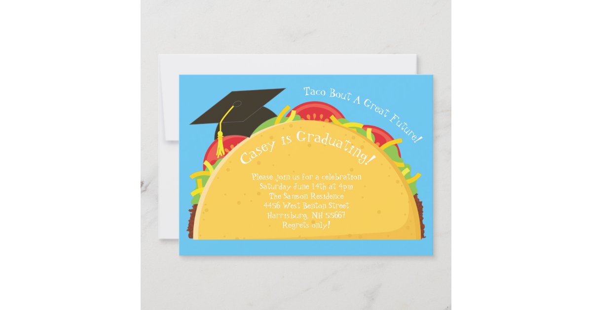 Taco Fiesta Graduation Party Mexican Invitation | Zazzle