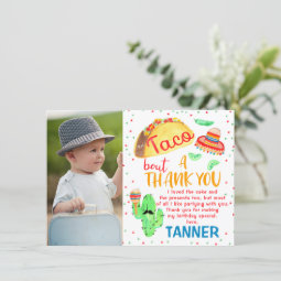 Taco Fiesta Thank You Photo Card | Zazzle